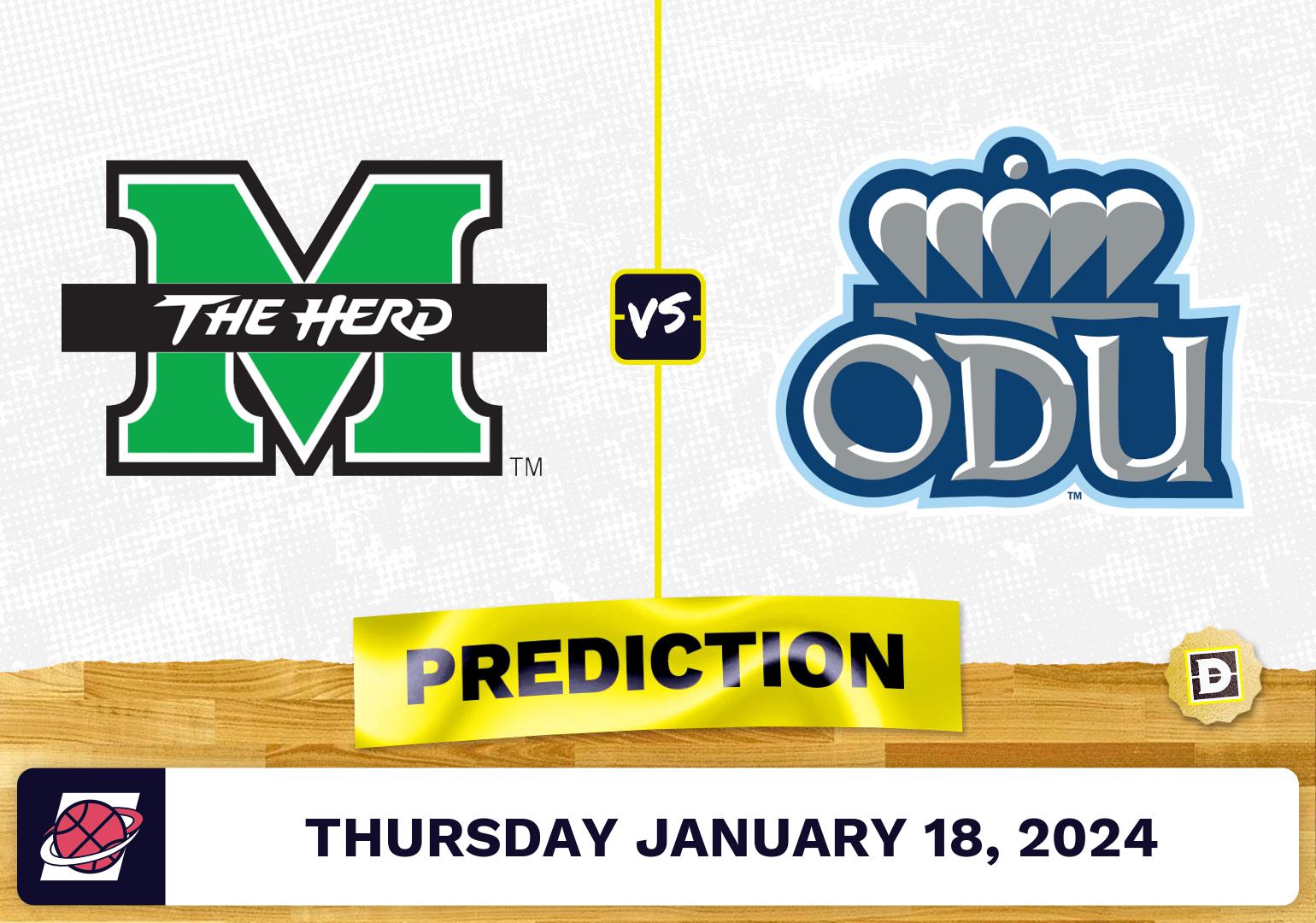 Marshall vs. Old Dominion Prediction, Odds, College Basketball Picks [1/18/2024]