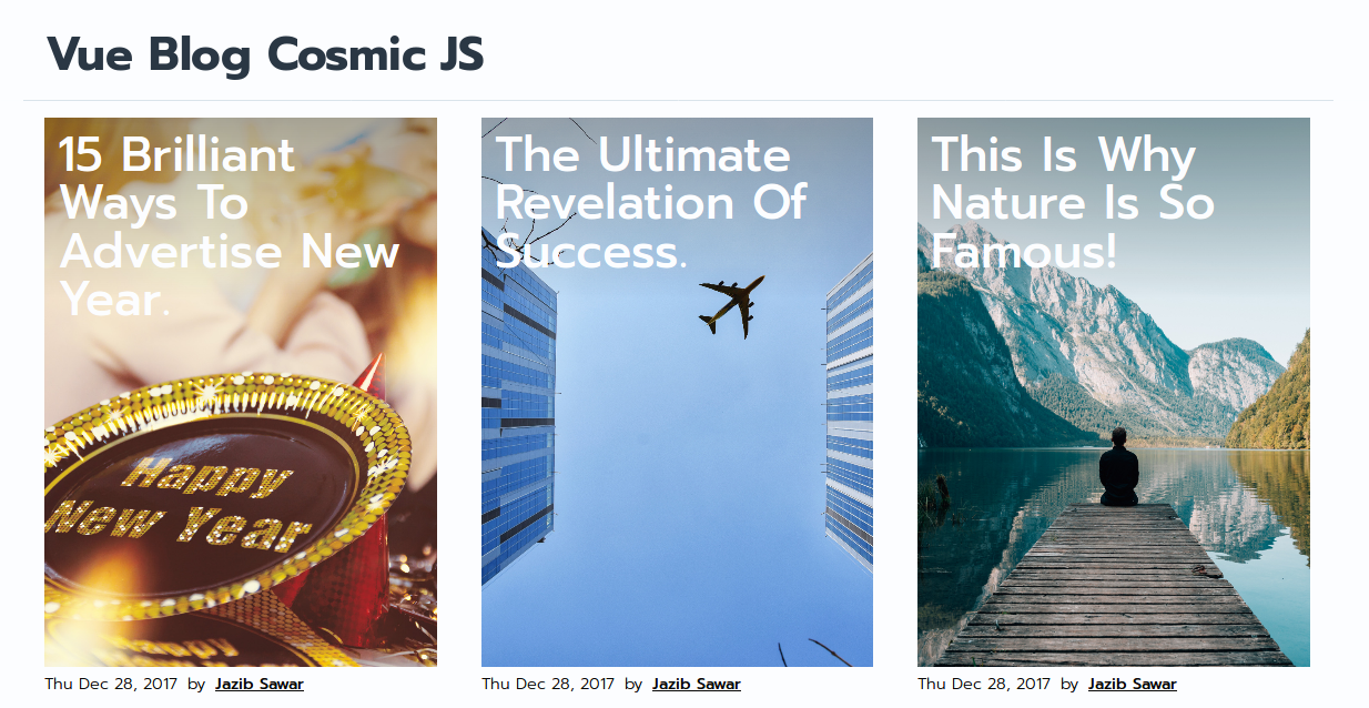 How To Build A Simple Blog Using Vue Cosmic And Deploy To Netlify Cosmic 0529