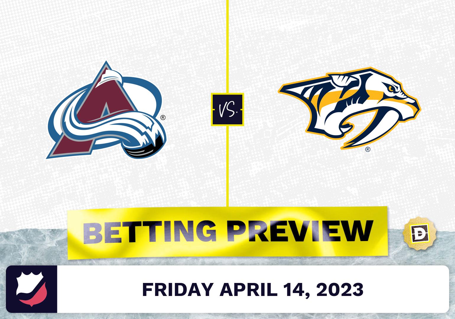 Avalanche vs. Predators Prediction and Odds - Apr 14, 2023