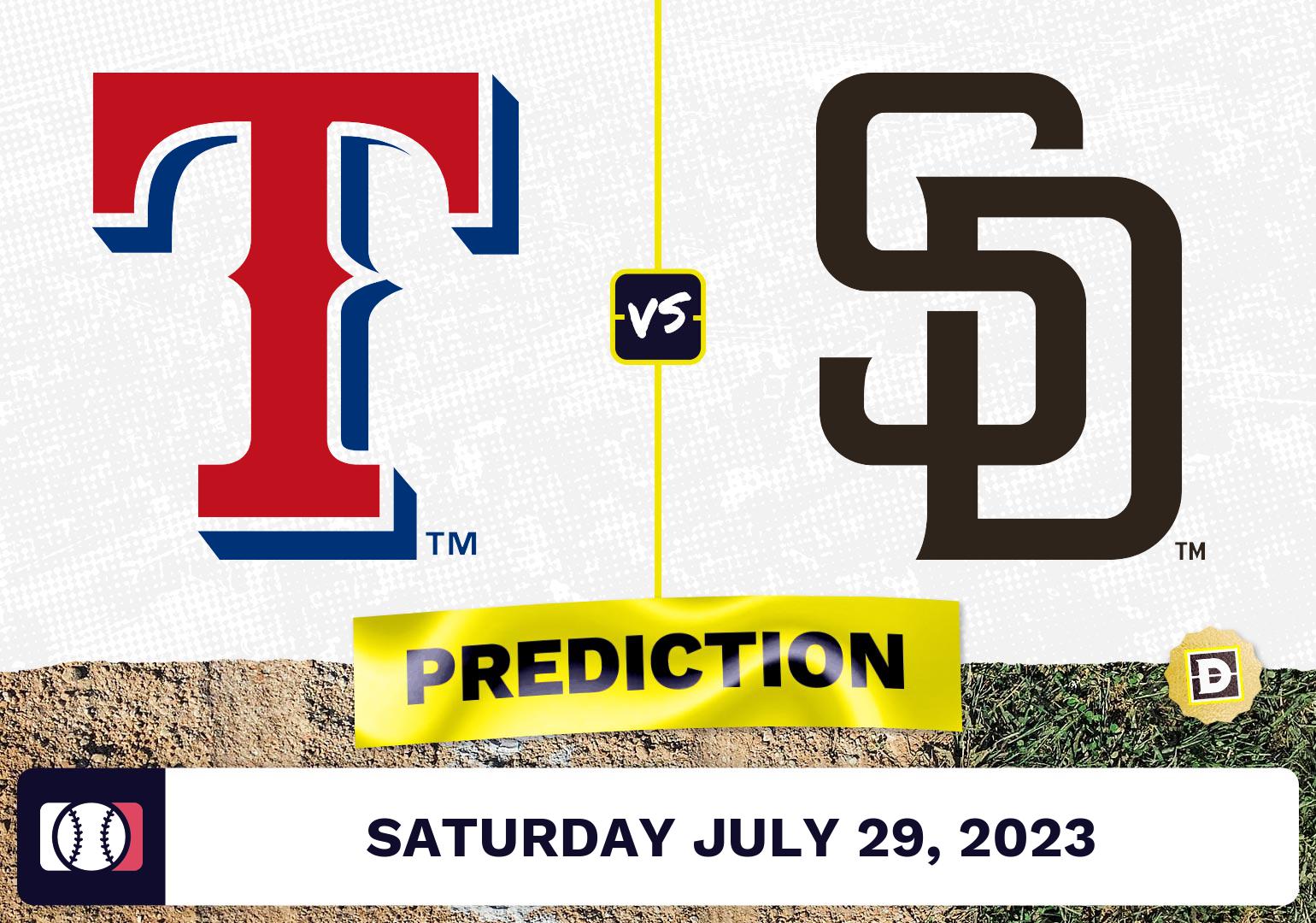 Rangers vs. Padres Prediction for MLB Saturday [7/29/2023]