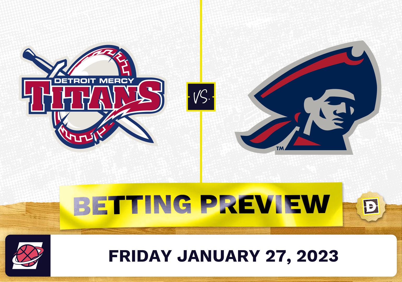 Detroit Mercy vs. Robert Morris CBB Prediction and Odds - Jan 27, 2023