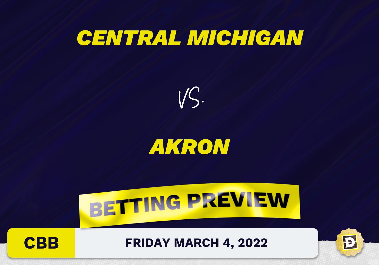 Central Michigan vs. Akron CBB Predictions and Odds - Mar 4, 2022