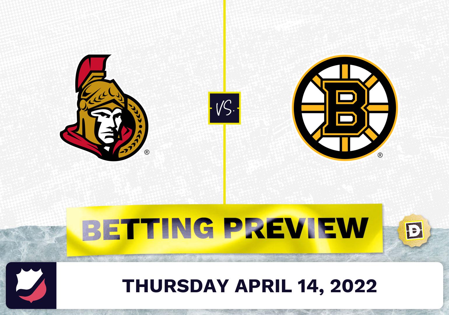 Senators vs. Bruins Prediction and Odds - Apr 14, 2022