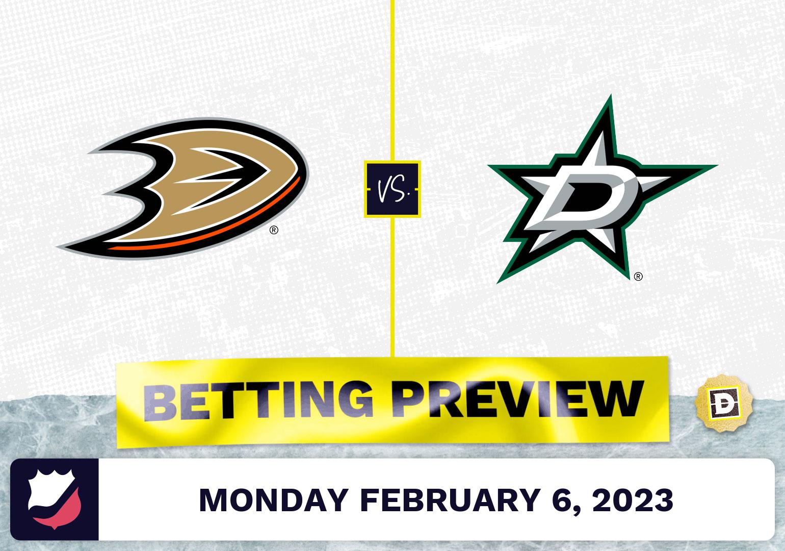 Ducks vs. Stars Prediction and Odds - Feb 6, 2023