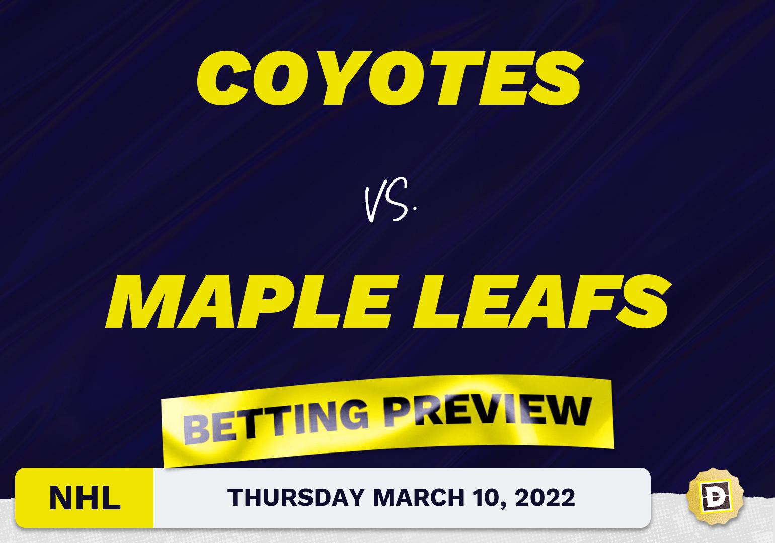 Coyotes vs. Maple Leafs Predictions and Odds - Mar 10, 2022