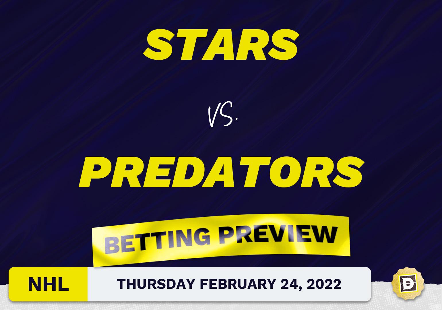 Stars vs. Predators Predictions and Odds - Feb 24, 2022