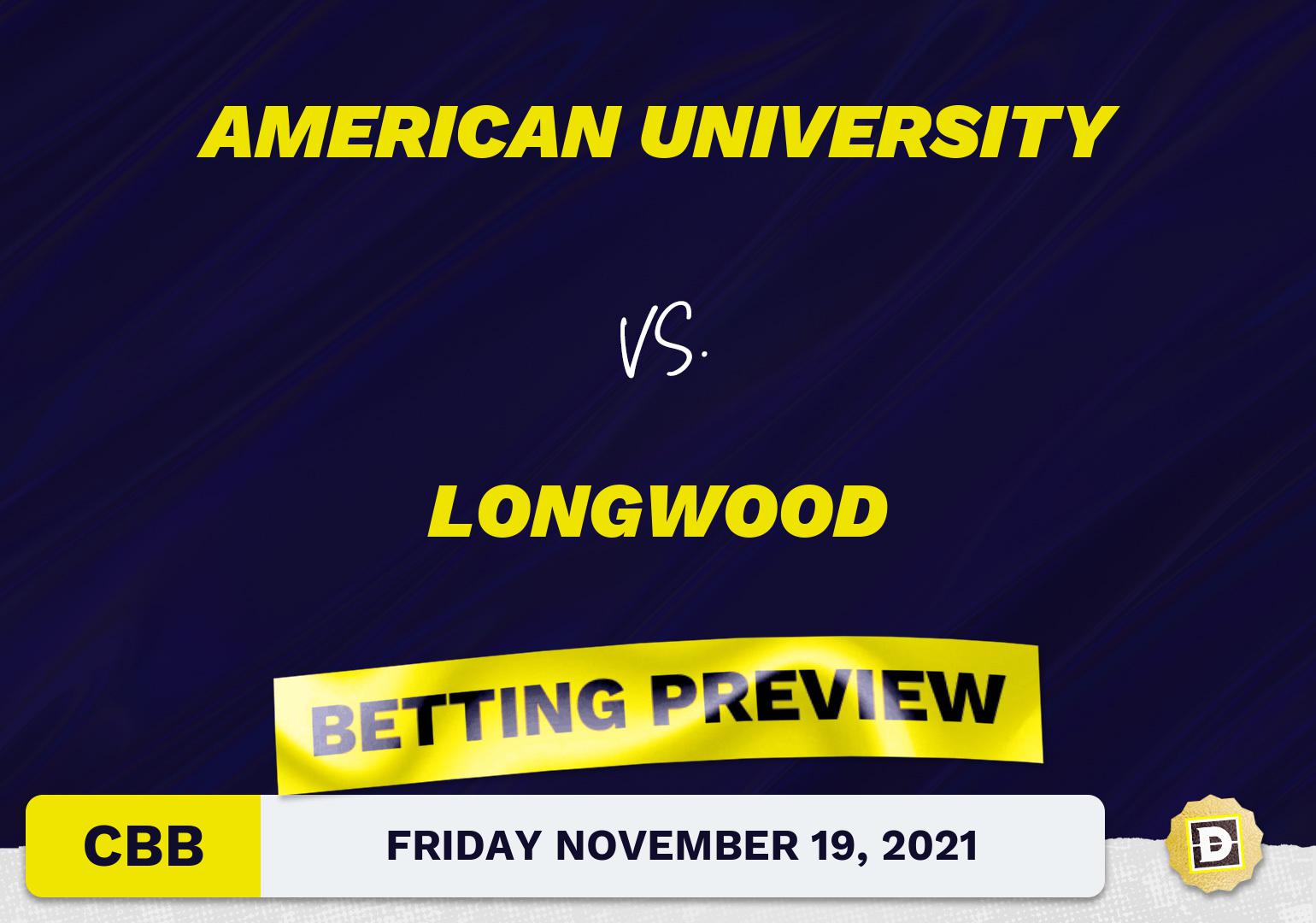 American University vs. Longwood CBB Predictions and Odds - Nov 19, 2021