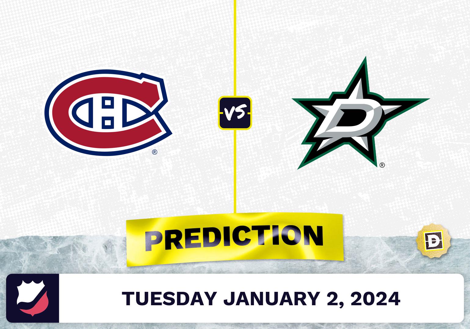 Montreal Canadiens vs. Dallas Stars Prediction, Odds, NHL Picks [1/2/2024]