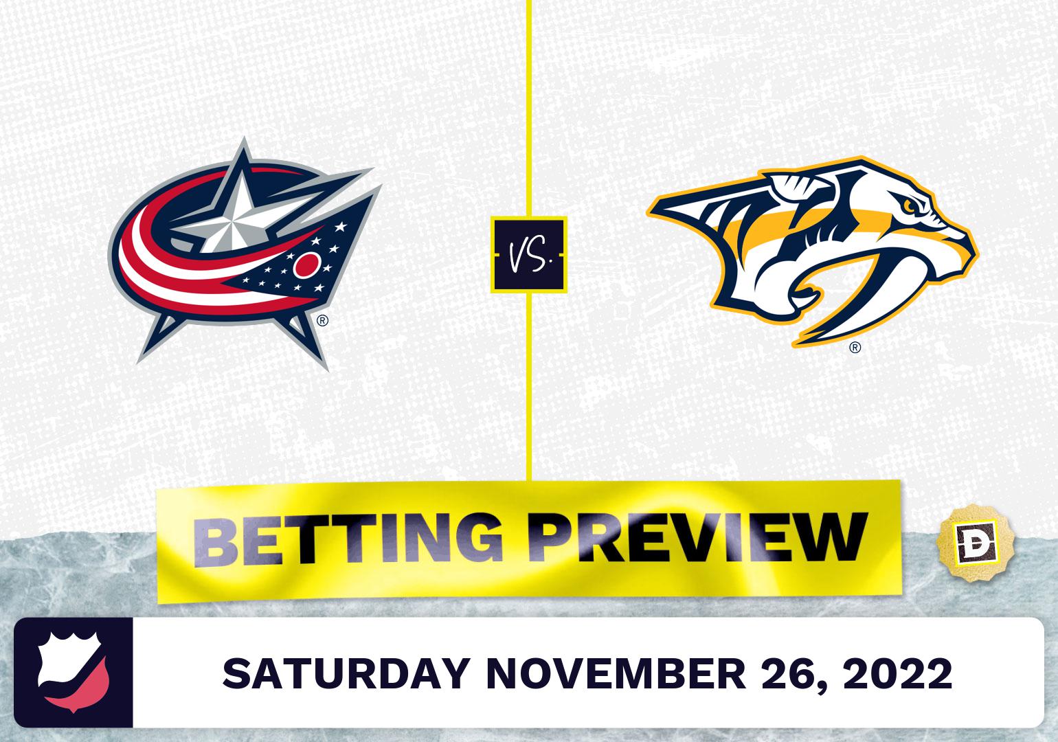 Blue Jackets vs. Predators Prediction and Odds - Nov 26, 2022