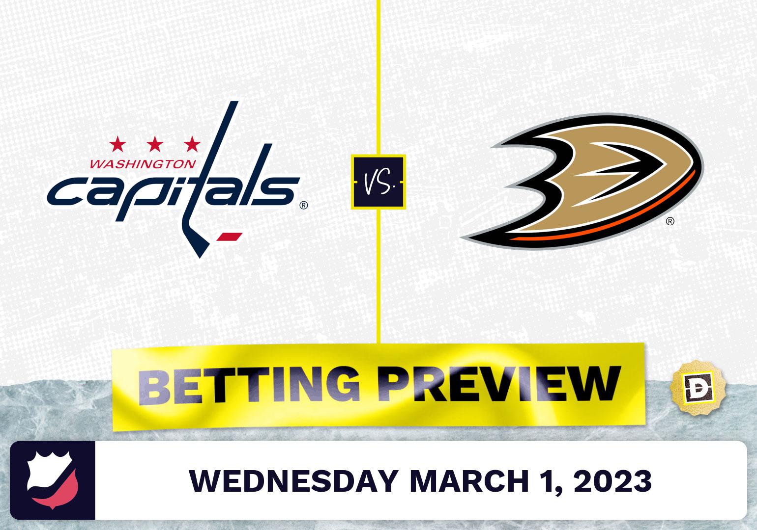 Capitals vs. Ducks Prediction and Odds - Mar 1, 2023