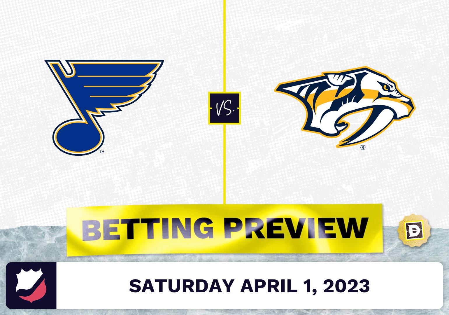 Blues vs. Predators Prediction and Odds - Apr 1, 2023